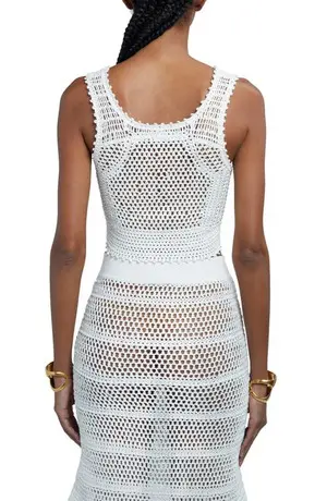 TOM FORD Semisheer Open Stitch Crochet Crop Tank