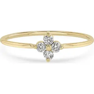 Zoe Chicco Floral Diamond Ring - Yellow Gold