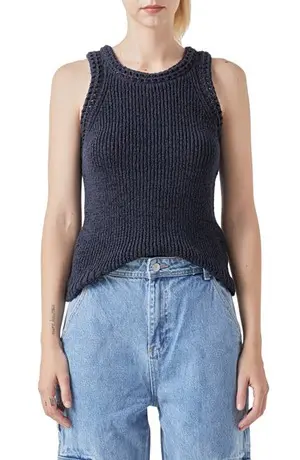 Grey Lab Frill Knitwear For Women