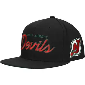 Mitchell & Ness New Jersey Devils Core Team Script 2.0 Snapback Cap - Black