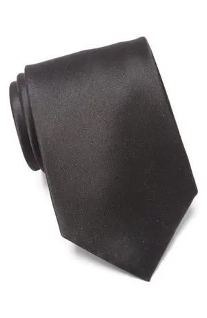 Brioni Solid Silk Tie Black
