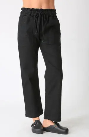 Electric & Rose Easy Stretch Cotton Drawstring Pants - Onyx