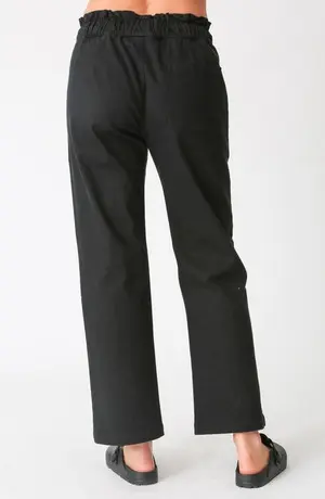 Electric & Rose Easy Stretch Cotton Drawstring Pants - Onyx