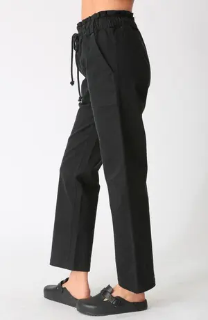 Electric & Rose Easy Stretch Cotton Drawstring Pants - Onyx