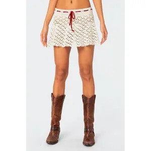 EDIKTED Jaslene Crochet Cover-up Miniskirt