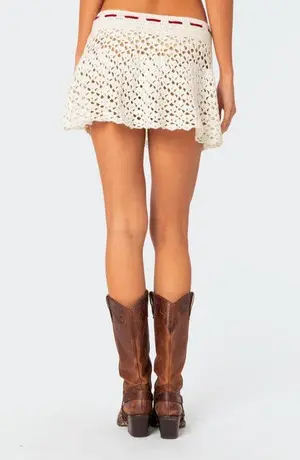 EDIKTED Jaslene Crochet Cover-up Miniskirt
