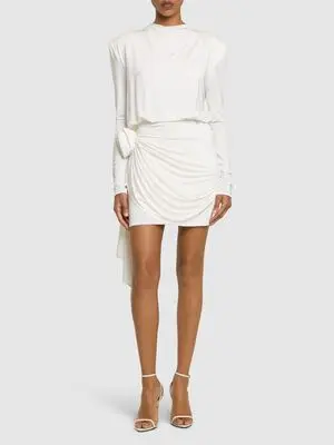 Magda Butrym Jersey Draped Mini Dress