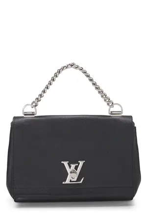 LOUIS VUITTON Lockme Ii Grained Leather Shoulder Bag - Black