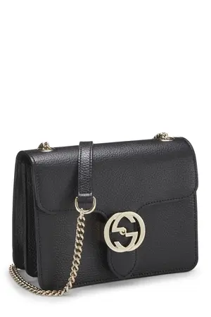 Gucci Leather Interlocking Crossbody - Black