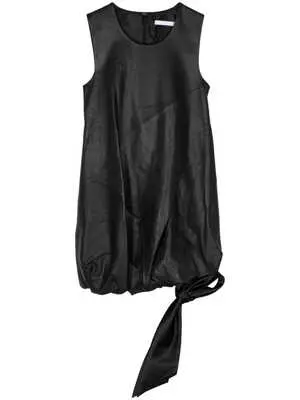 Helmut Lang Leather Puffball Mini Dress