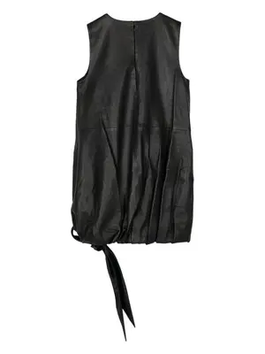 Helmut Lang Leather Puffball Mini Dress