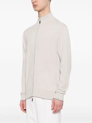 N.peal Knightsbridge Zip-up Cardigan - Neutrals