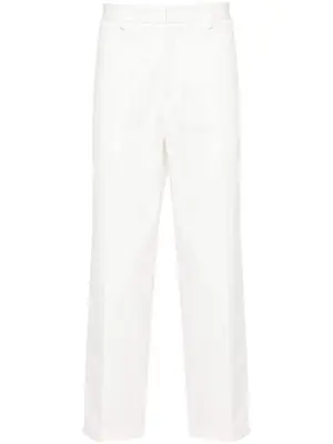 JIL SANDER Gabardine Tapered Trousers - White