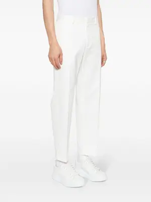 JIL SANDER Gabardine Tapered Trousers - White