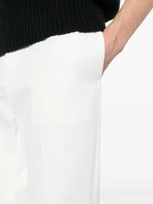 JIL SANDER Gabardine Tapered Trousers - White