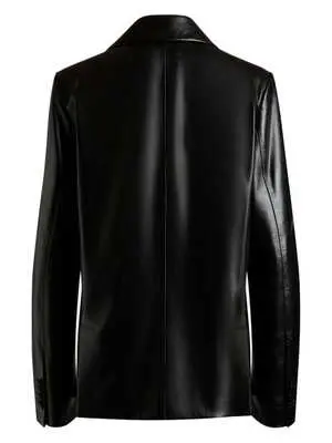 Bally Leather Blazer Notched Lapels