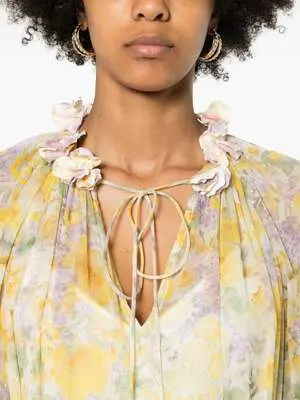 Zimmermann Harmony Billow Floral-print Blouse