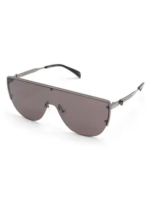 Alexander McQueen Skull Stud Shield Sunglasses - Black