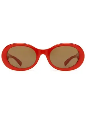 Gucci Oval-frame Sunglasses - Orange