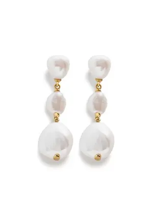 Monica Vinader Nura Reef Pearl Drop Earrings - Gold