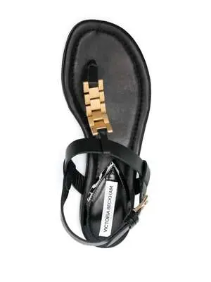 Victoria Beckham Chain-embellished Leather Sandals