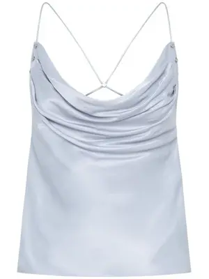 DION LEE Rivet Cowl-neck Top