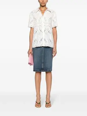 SELF-PORTRAIT Broderie-anglaise Cotton Shirt