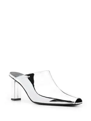 COURREGES 70mm Mirrored Mules - Silver