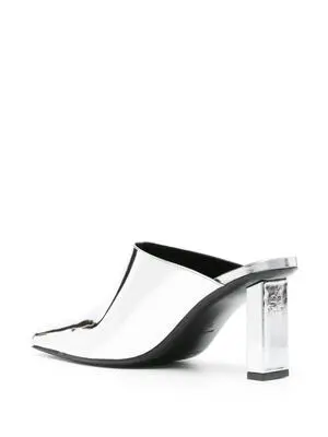 COURREGES 70mm Mirrored Mules - Silver