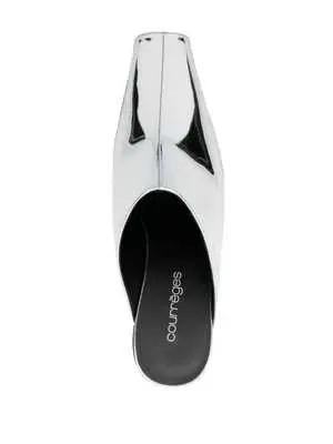 COURREGES 70mm Mirrored Mules - Silver