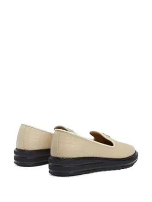 GIUSEPPE ZANOTTI Logo-lettering Loafers - Neutrals