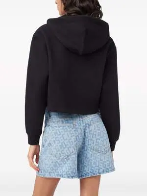 Gcds Ti Amo Cropped Hoodie - Black