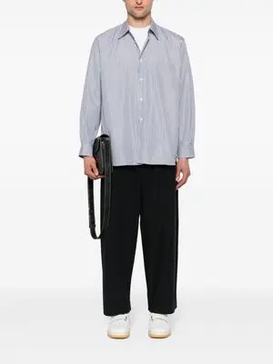 Comme Des Garçons Striped Cotton Shirt - Blue