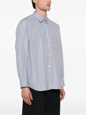 Comme Des Garçons Striped Cotton Shirt - Blue