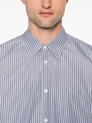 Comme Des Garçons Striped Cotton Shirt - Blue
