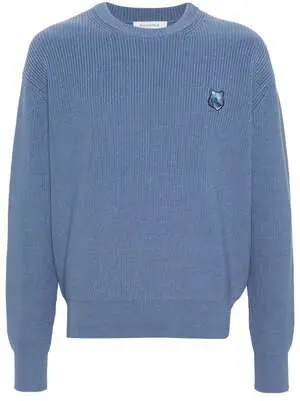 Maison Kitsuné Logo-patch Ribbed Jumper