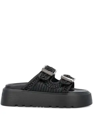 Casadei Birky Ale Flatform Slides - Black
