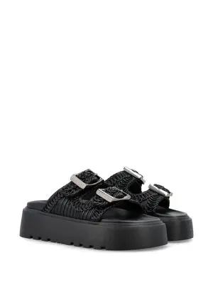 Casadei Birky Ale Flatform Slides - Black