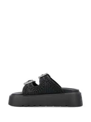 Casadei Birky Ale Flatform Slides - Black