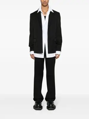 Off-White Logo-embroidered Wool Blazer