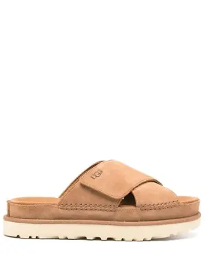 UGG Goldenstar Cross Suede Slides - Brown