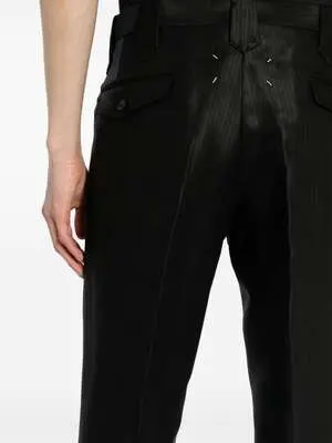 MAISON MARGIELA Herringbone Straight-leg Trousers - Black