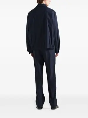 Prada Logo-patch Cotton Jacket - Blue