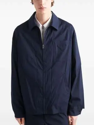 Prada Logo-patch Cotton Jacket - Blue