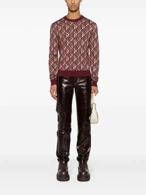 MARINE SERRE Patterned-jacquard Wool-blend Jumper