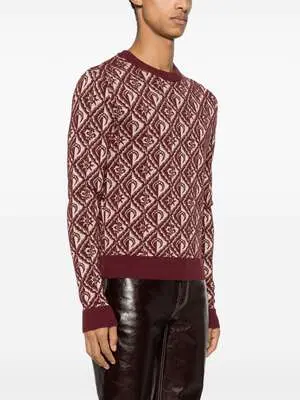 MARINE SERRE Patterned-jacquard Wool-blend Jumper
