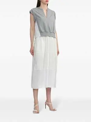 3.1 Phillip Lim Layered Jersey-panel Midi Dress - White