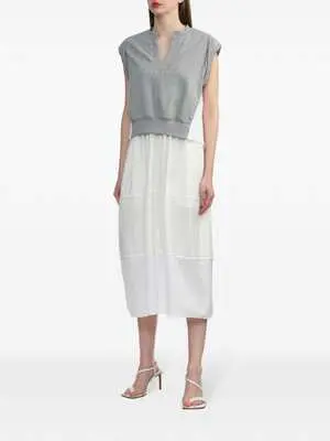 3.1 Phillip Lim Layered Jersey-panel Midi Dress - White