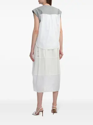 3.1 Phillip Lim Layered Jersey-panel Midi Dress - White