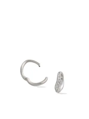 LARK & BERRY 14k Yellow Gold Small Dune Diamond Hoop Earring - Silver